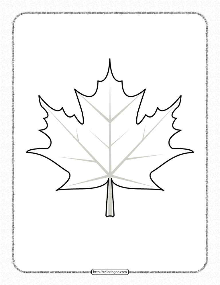Leaf Printable Coloring Pages for Kids