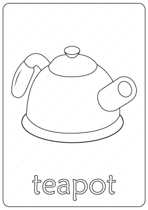 Printable Teapot Coloring Page - Book PDF