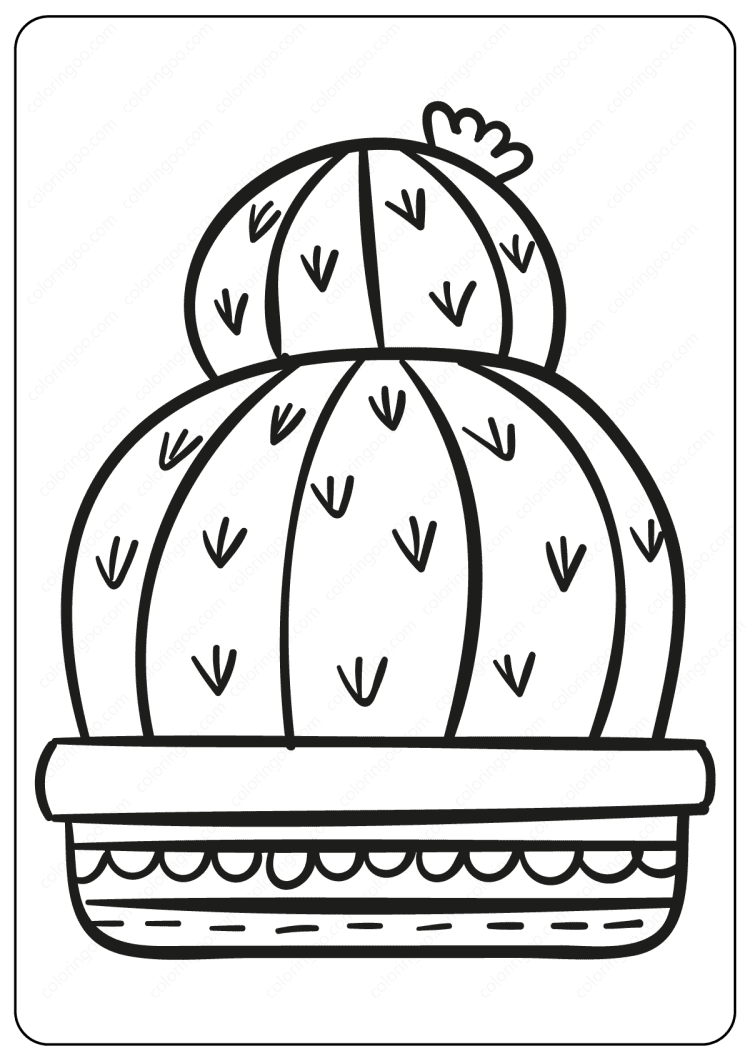 Cute Prickly Cactus Coloring Pages Book