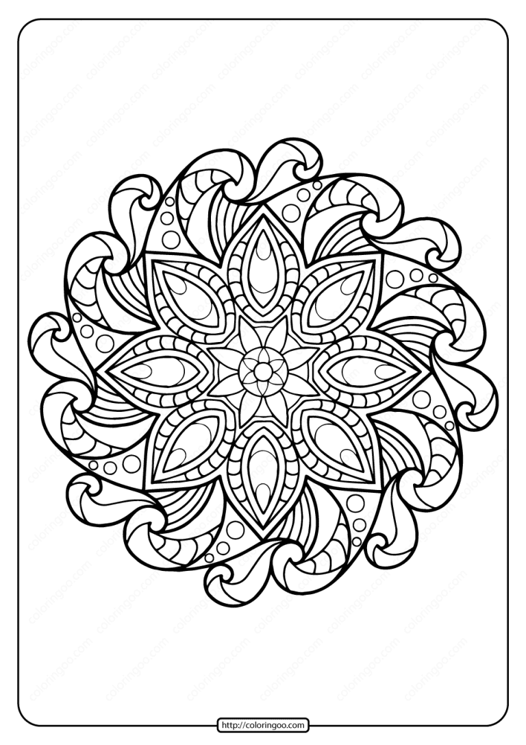 Free Printable Mandala Pattern Pdf Coloring Page