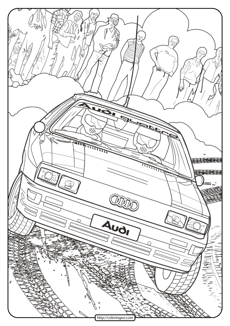 Printable Audi Cars Coloring Book Page 09