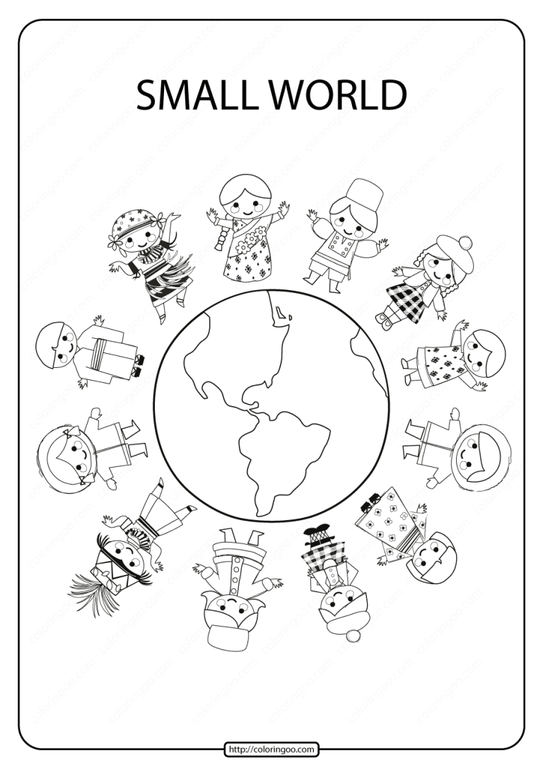Printable Small World Pdf Coloring Page