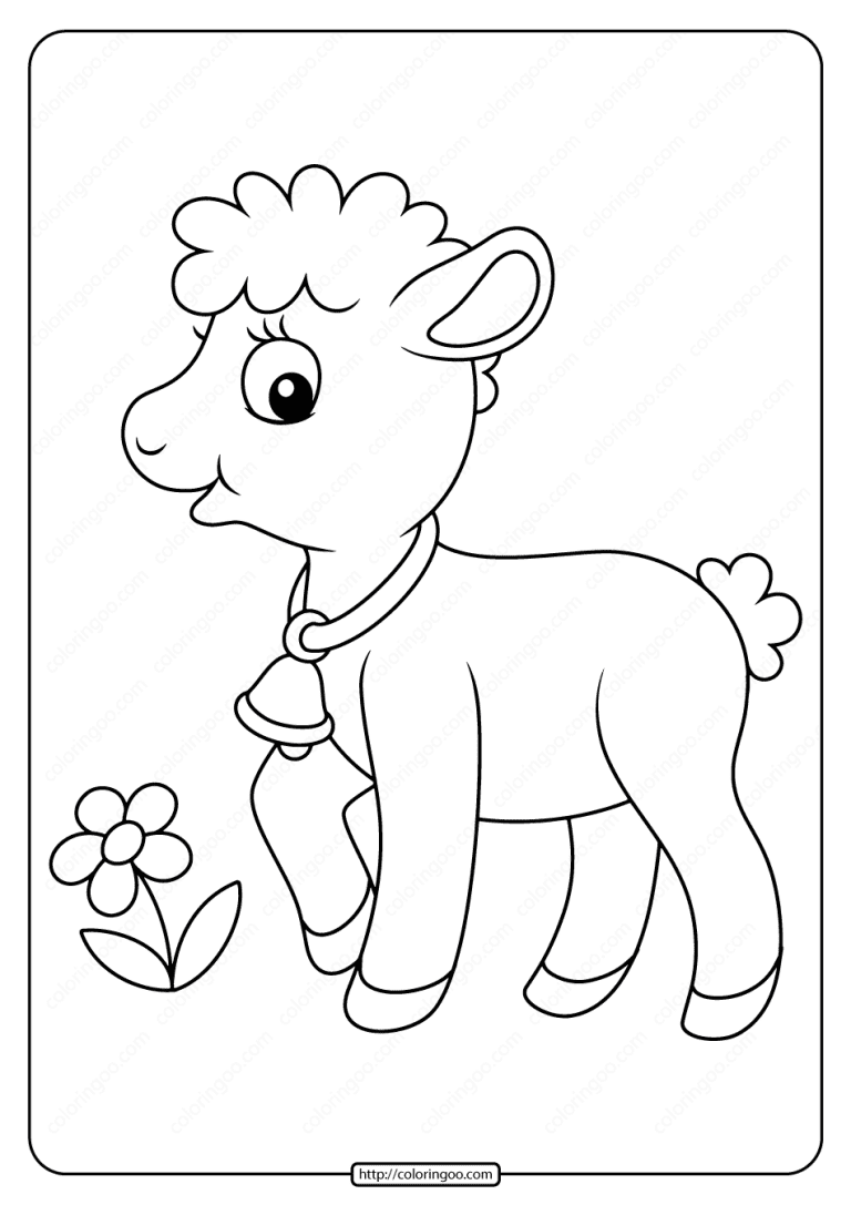 Printable Baby Lamb Pdf Coloring Page