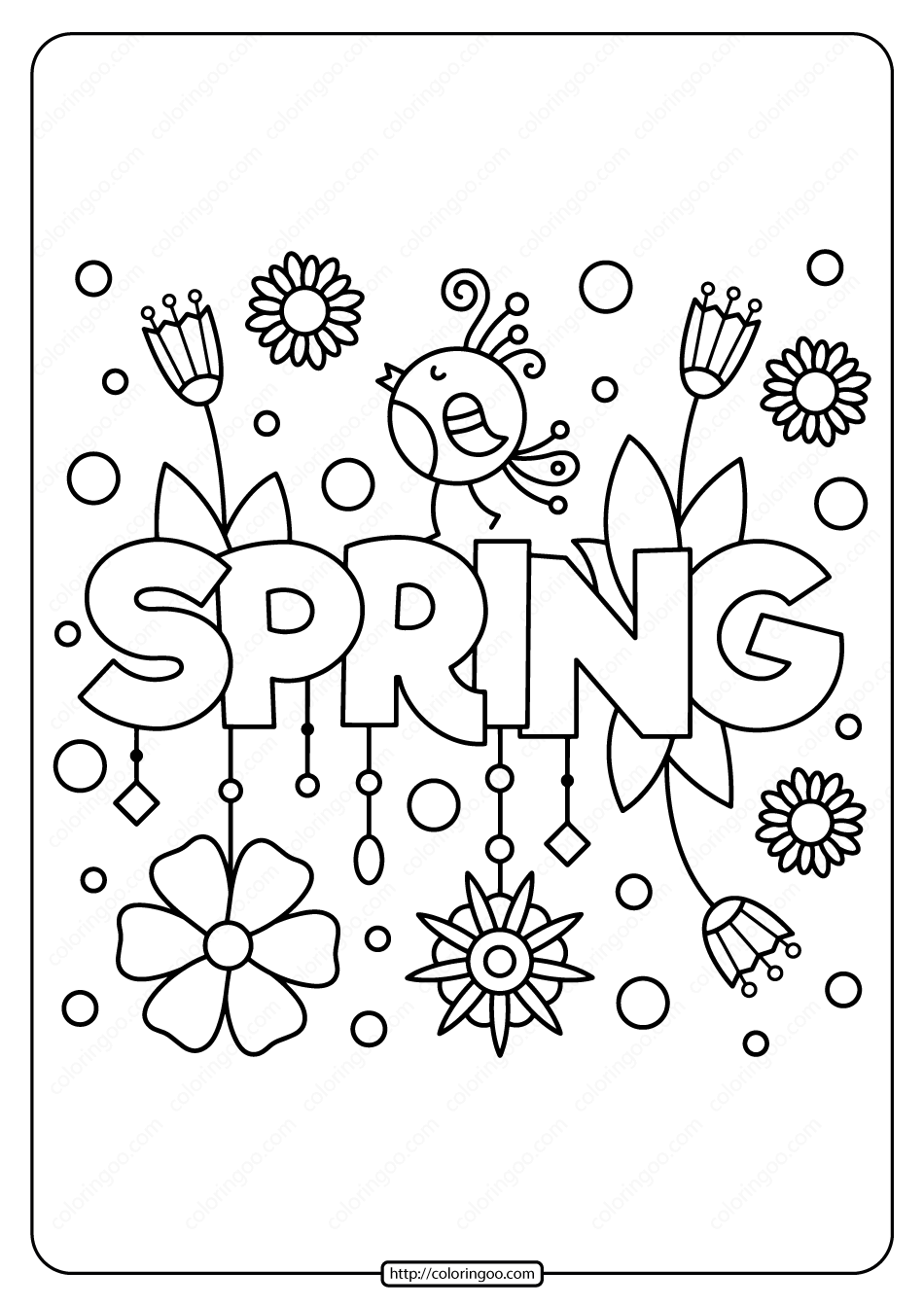 Spring Coloring Pages Page 3 Of 3 Spring Coloring Pages Page 3 Of 3