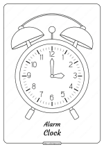 Free Printable Alarm Clock Pdf Coloring Page
