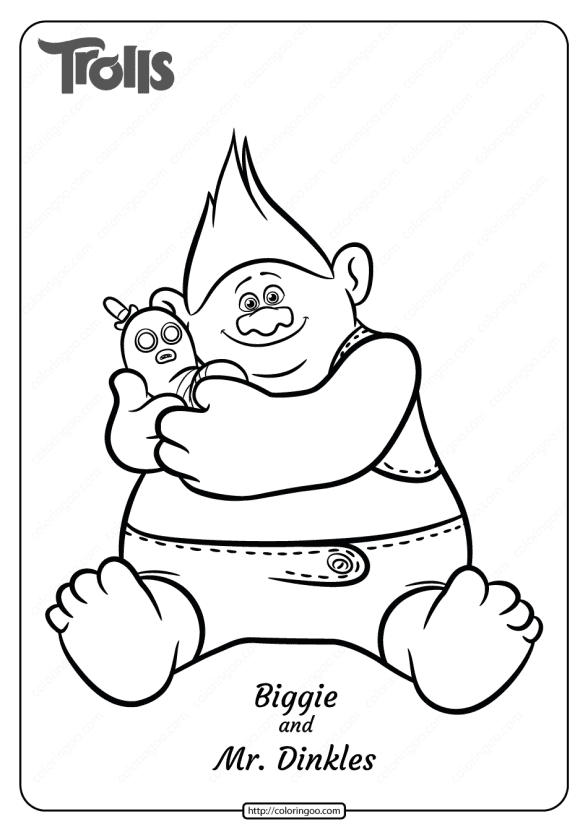 Free Printable Biggie and Mr Dinkles Coloring Page