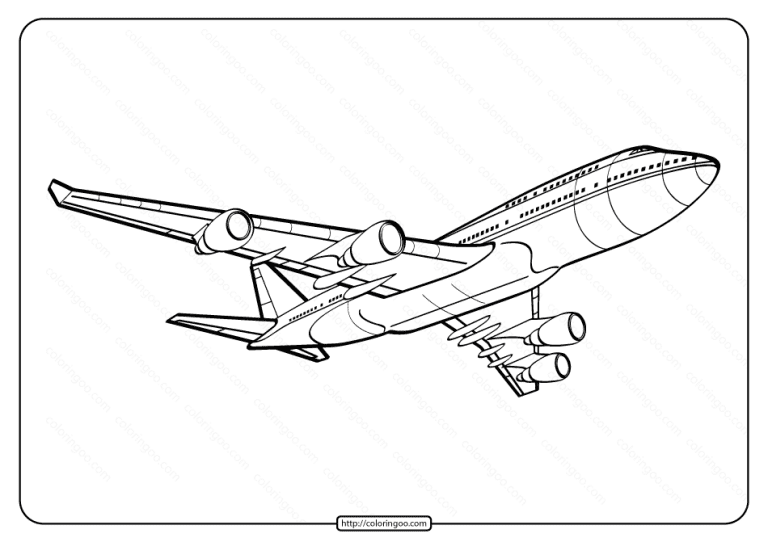 Free Printable Airplane Pdf Coloring Page 08