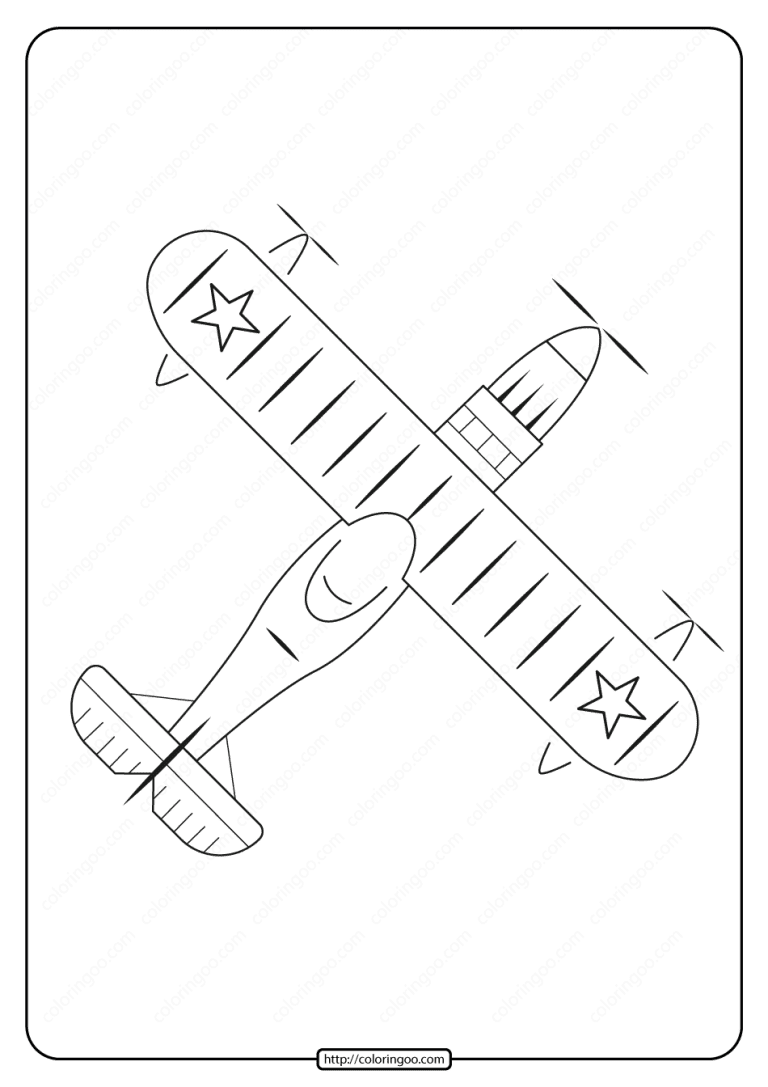 Free Printable Airplane Pdf Coloring Page 09