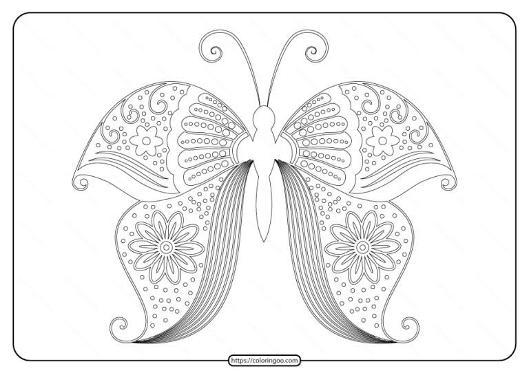 Free Printable Butterfly Pdf Coloring Pages 55