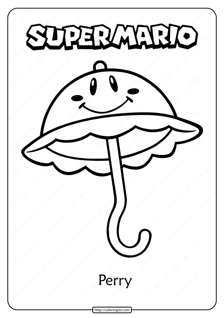 Free Printable Super Mario Perry Coloring Page