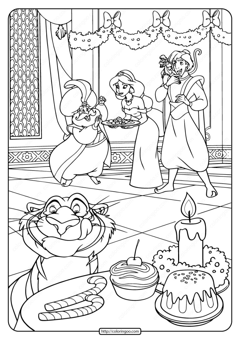 Disney Aladdin Finds the Lamp Coloring Page - Free Printable Coloring ...