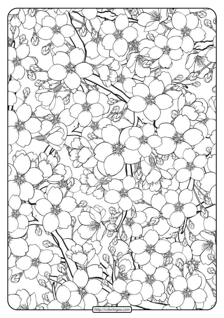 Free Printable Flower Pattern Coloring Page 17