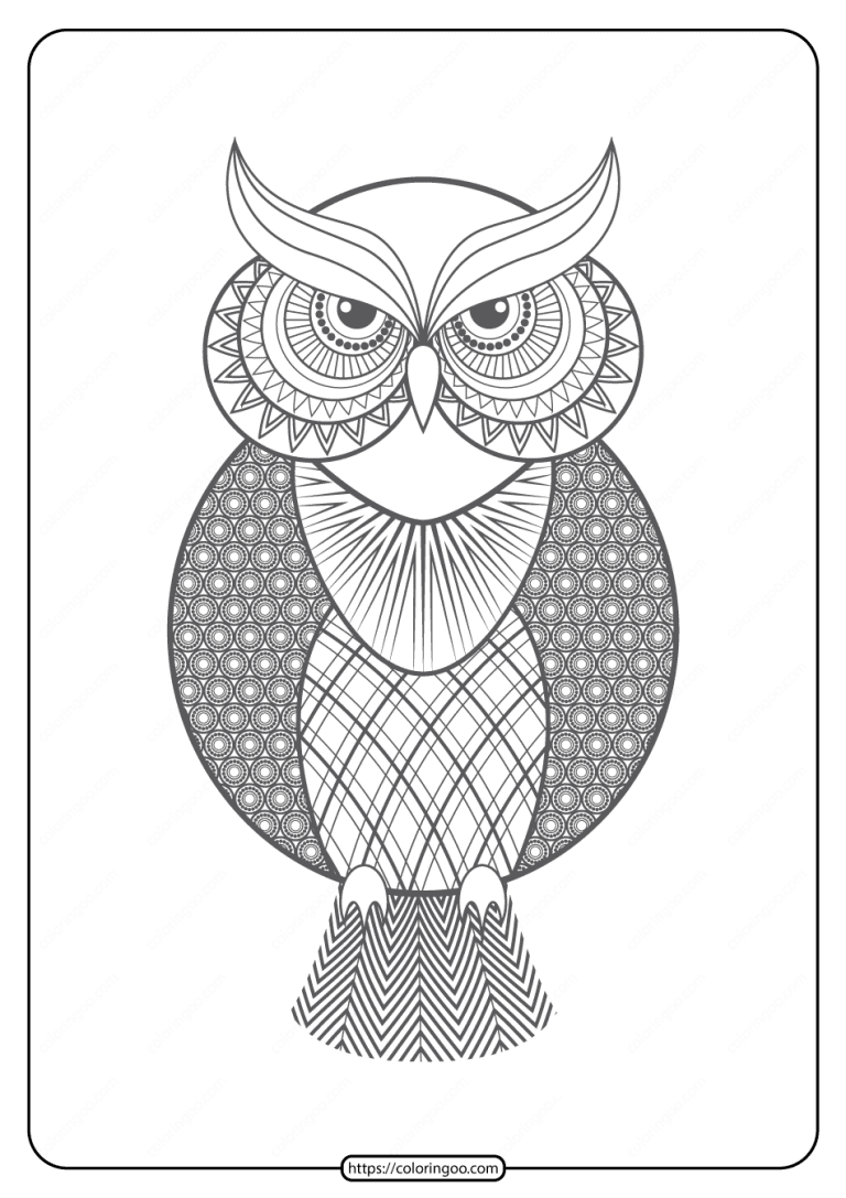 Owl Printable Coloring - Drawing Pages