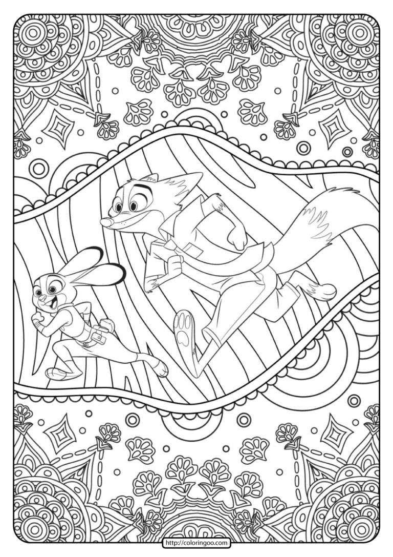 Printable Disney Zootopia Judy Hopps Coloring Page - Free Printable ...