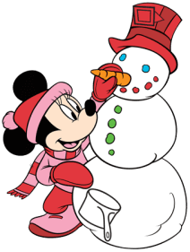 Printable Minnie Mouse Winter Fun Coloring Page