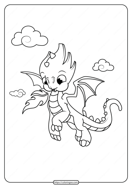 Free Printable Dragon Pdf Coloring Page