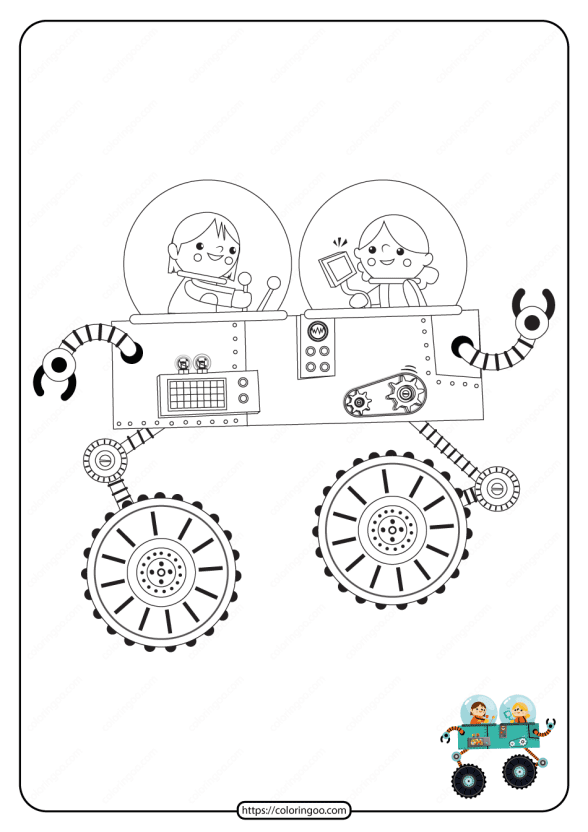 Printable Interesting Spacecraft Pdf Coloring Page