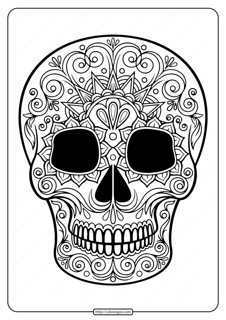 Free Printable Sugar Skull Coloring Page - Free Printable Coloring ...