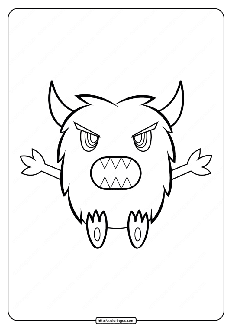 Free Monster Face Coloring Page