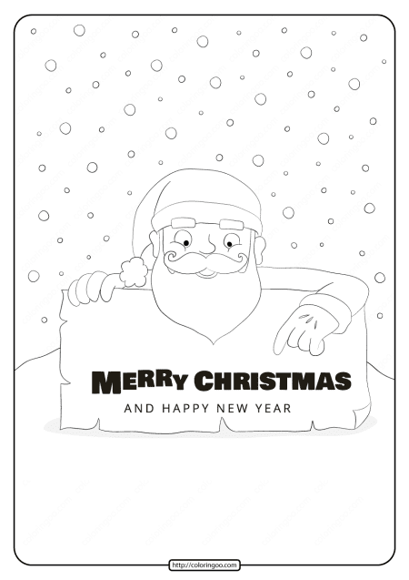 Merry Christmas And Happy New Year Coloring Pages