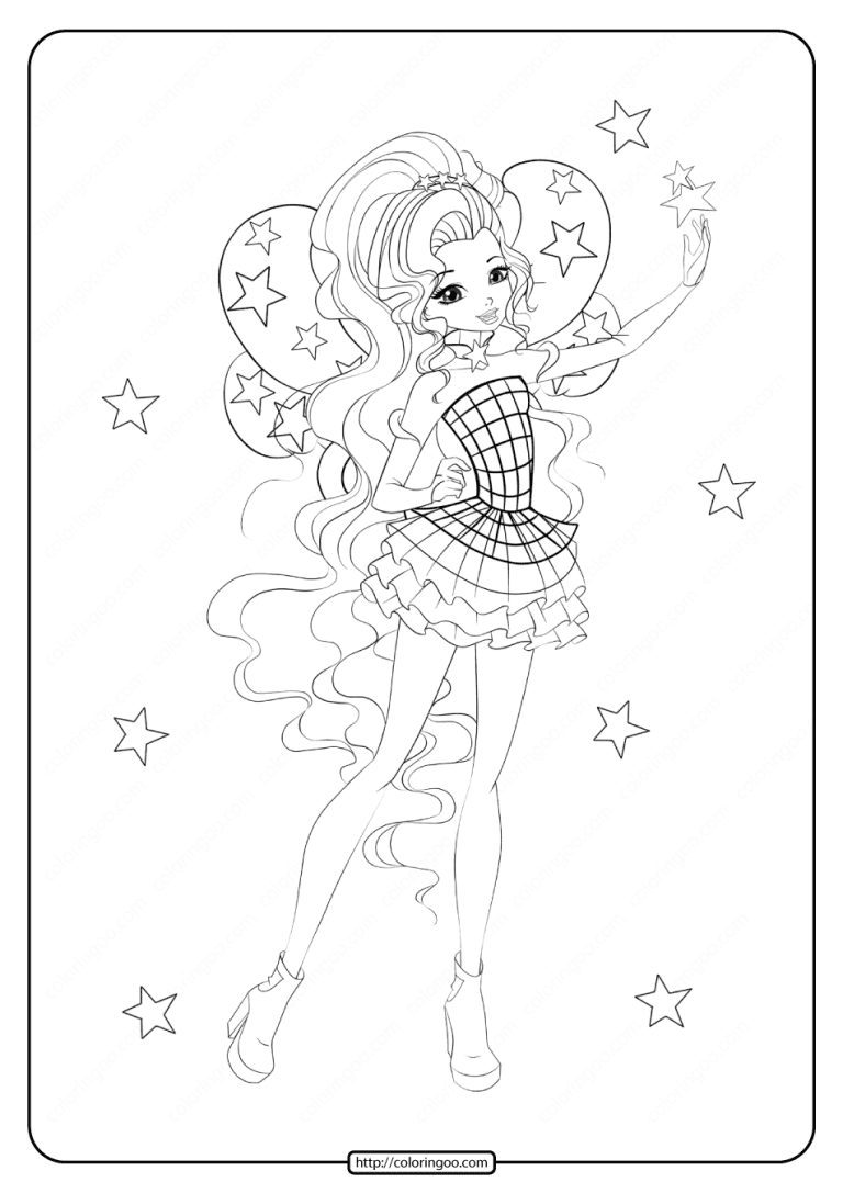 Printable Winx Princess Aisha Coloring Pages