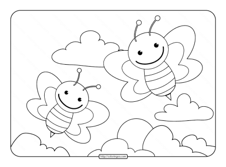Free Printable Bee Coloring Pages For Kids