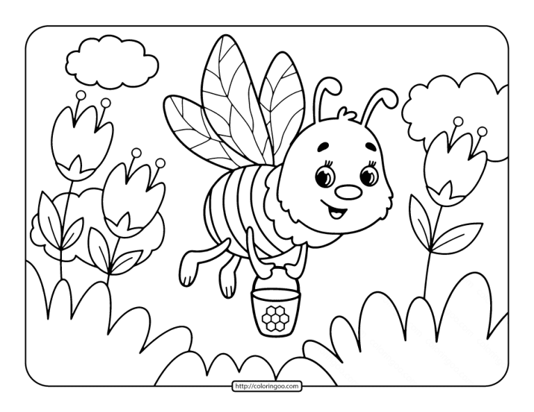 Free Printable Bee Mask Outline Coloring Page