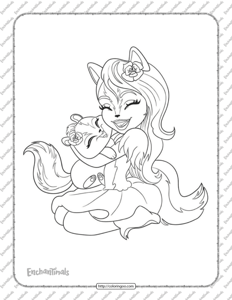 Printable Sage Skunk and Caper Coloring Page