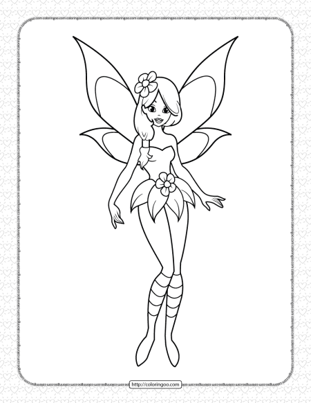 Printable Beautiful Fairy Coloring Pages For Kids