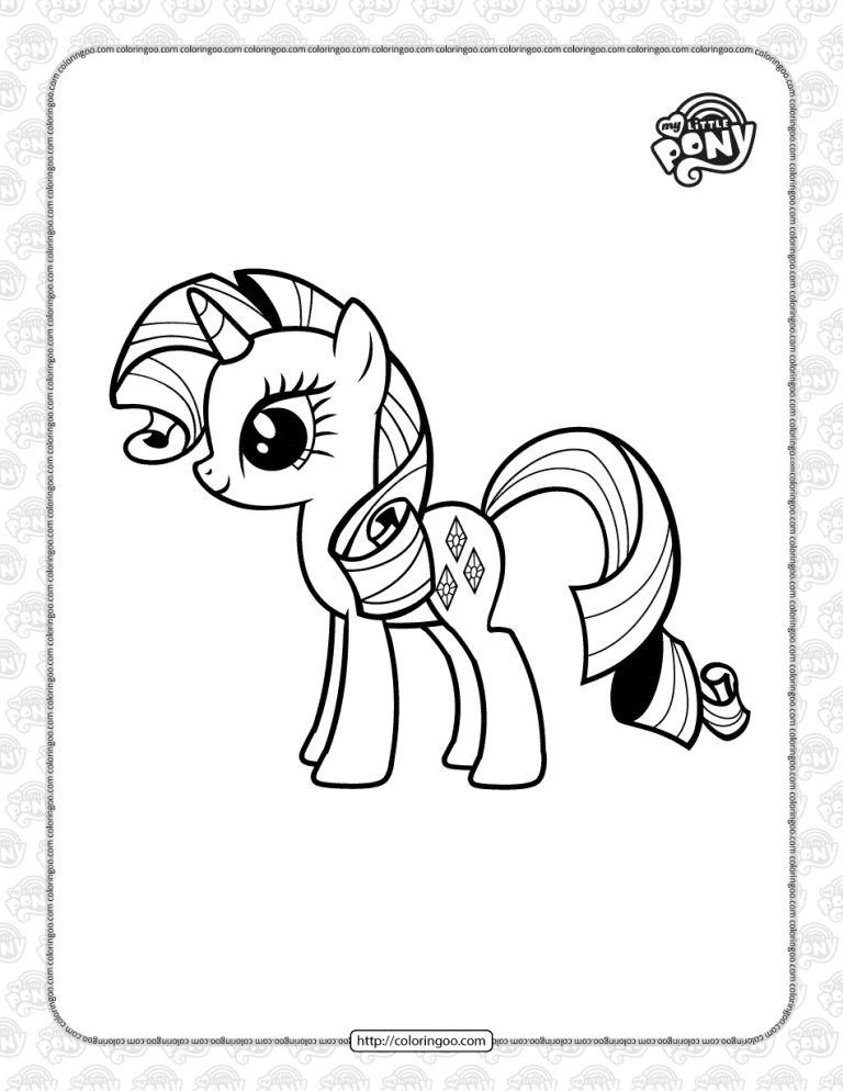 Printable My Little Pony Rarity Coloring Page - Free Printable Coloring ...
