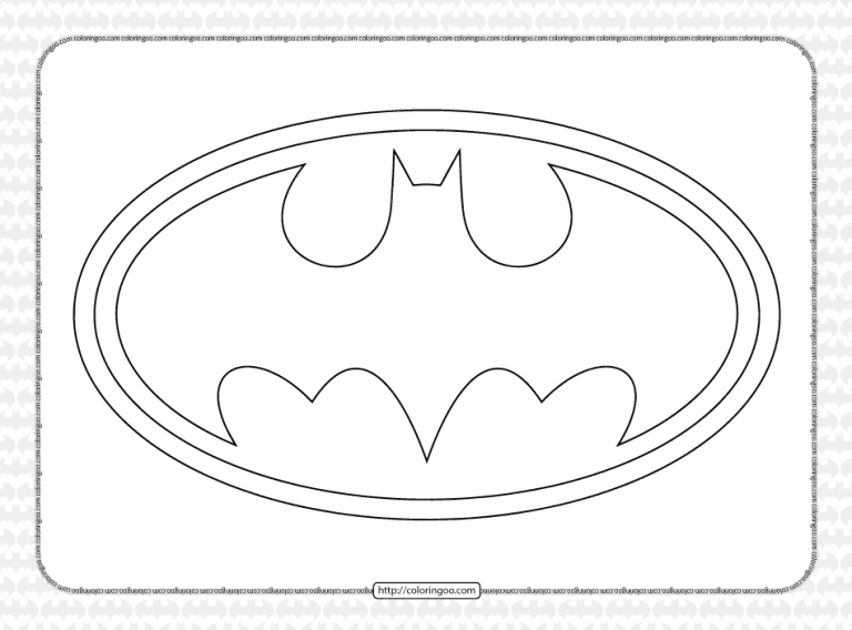 Free Batman Logo Outline Pdf Worksheet
