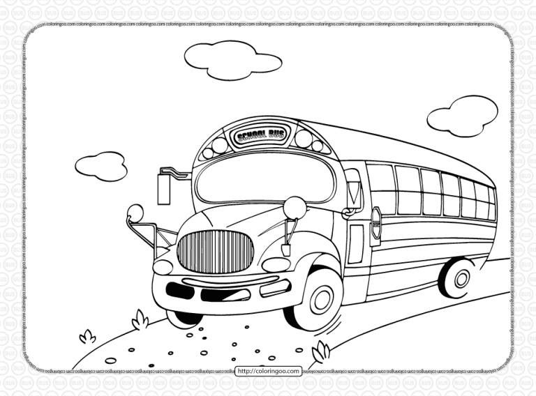 Free Printable School Bus Pdf Coloring Book