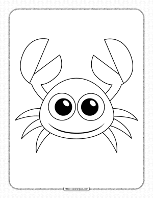 Cute Smiling Crab Coloring Pages