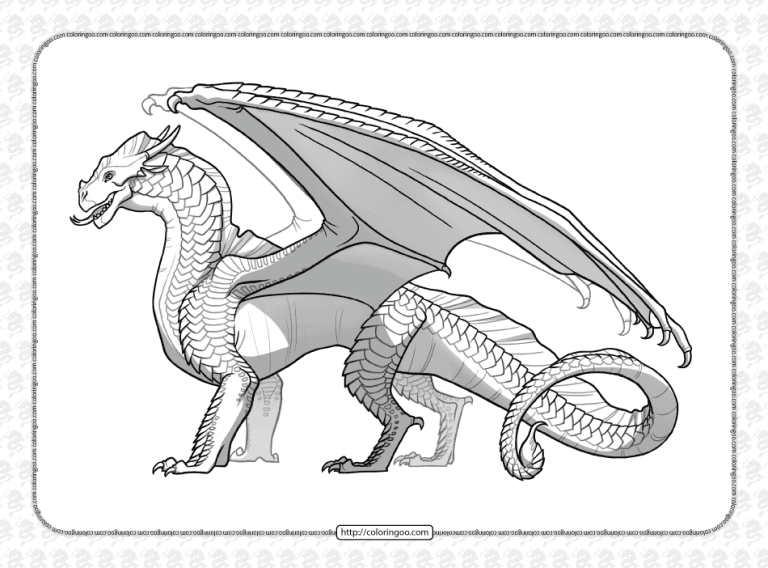 Wings of Fire SandWing Dragon Coloring Page