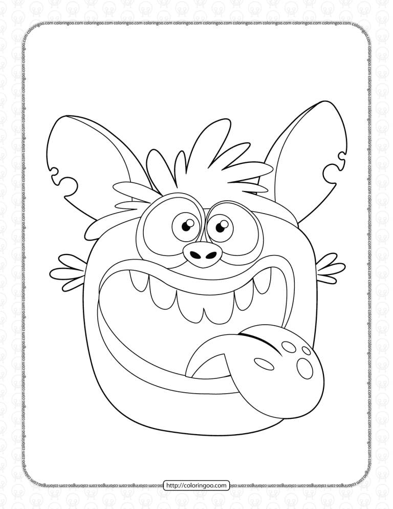 Free Monster Face Coloring Page