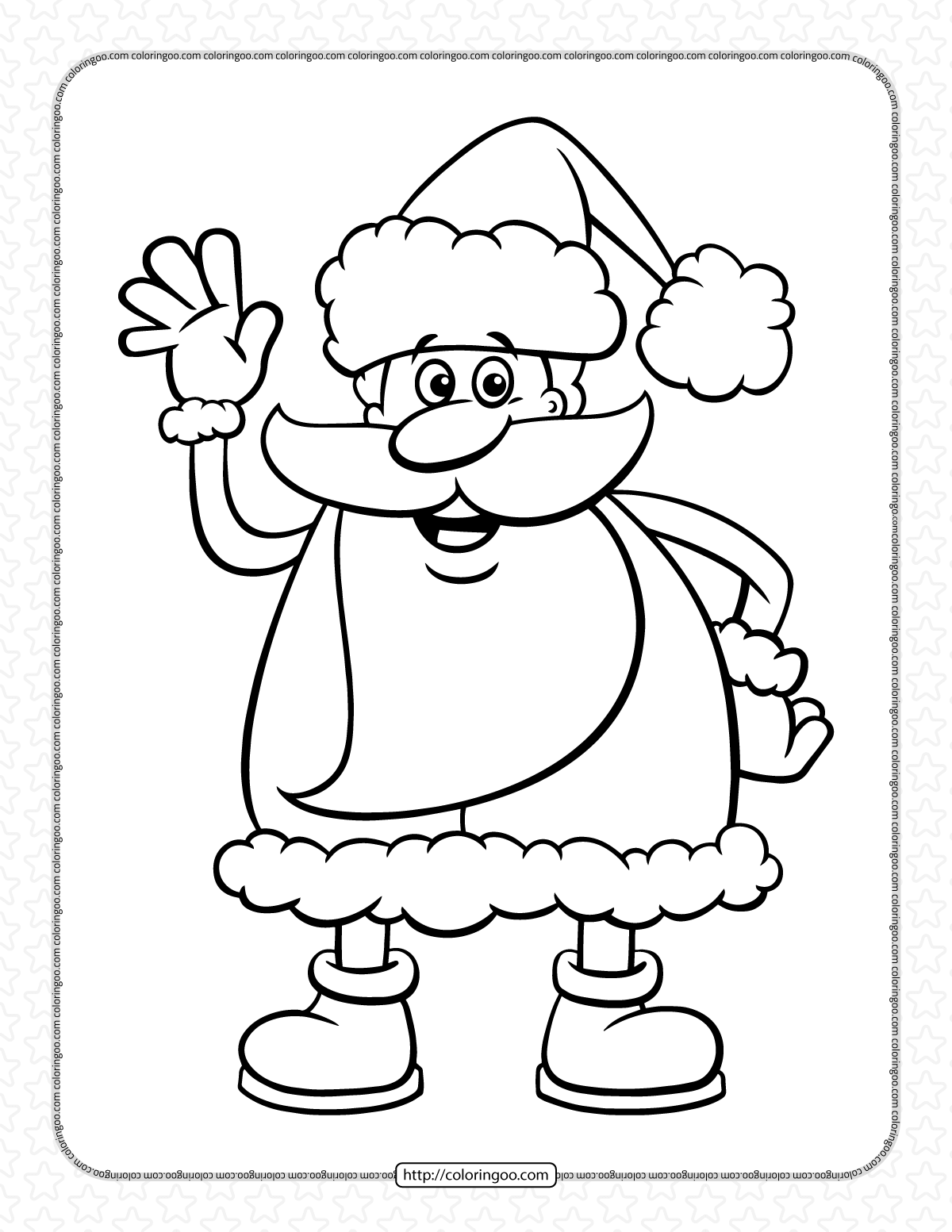 Santa Coloring Pages For Kids