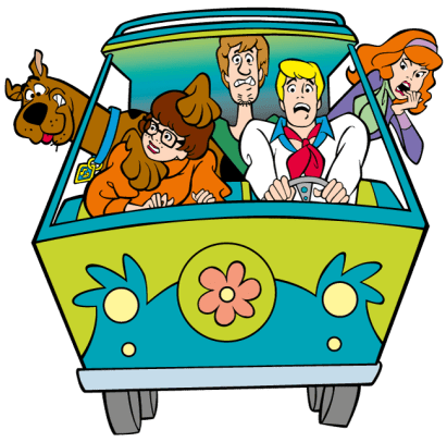 Team in the Mystery Machine Coloring Page