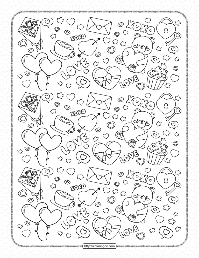 Printable Christmas Doodles Coloring Page - Free Printable Coloring ...