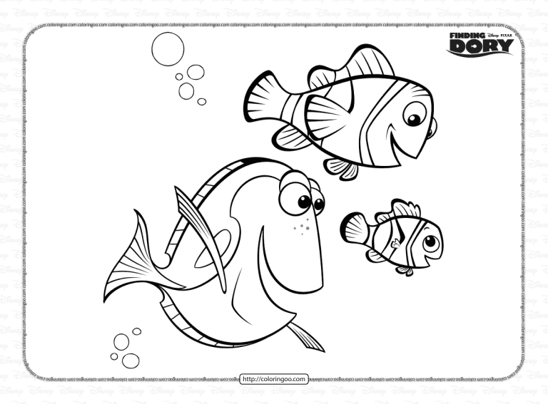 Printable Disney Finding Dory Pdf Coloring Page-02