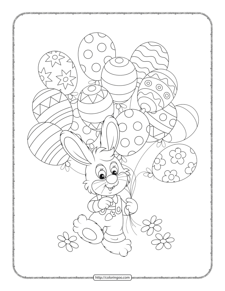 Printable Fluffy Bunny Pdf Coloring Page