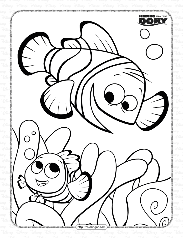 Finding Dory Pdf Coloring Activities
