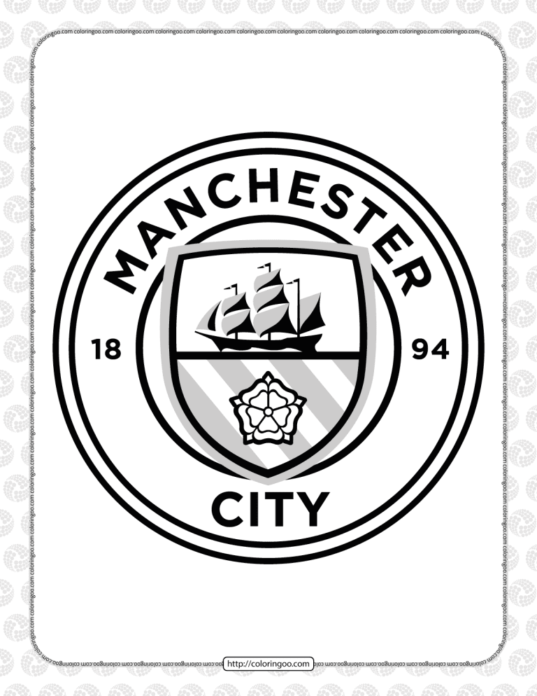 Manchester City Football Team Logo Coloring Page