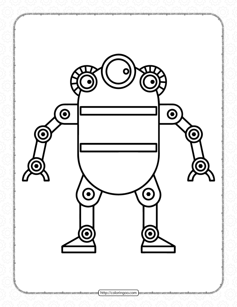 Free Printable Robots Pdf Coloring Page
