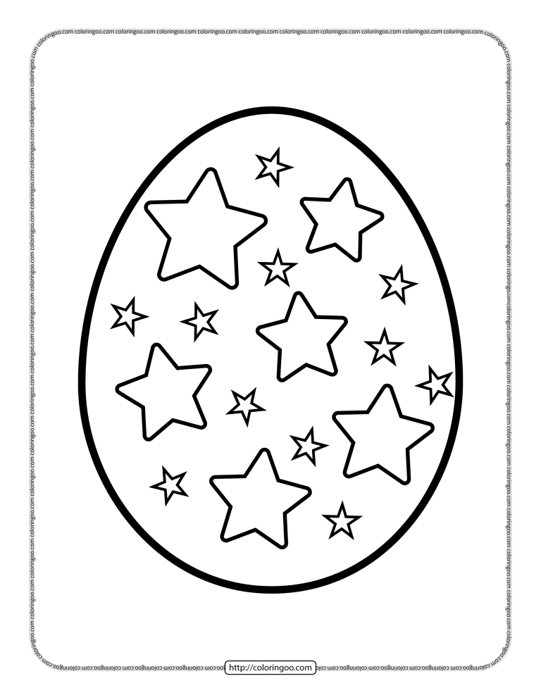 Easter Egg with Hearts Pdf Coloring Page - Free Printable Coloring ...