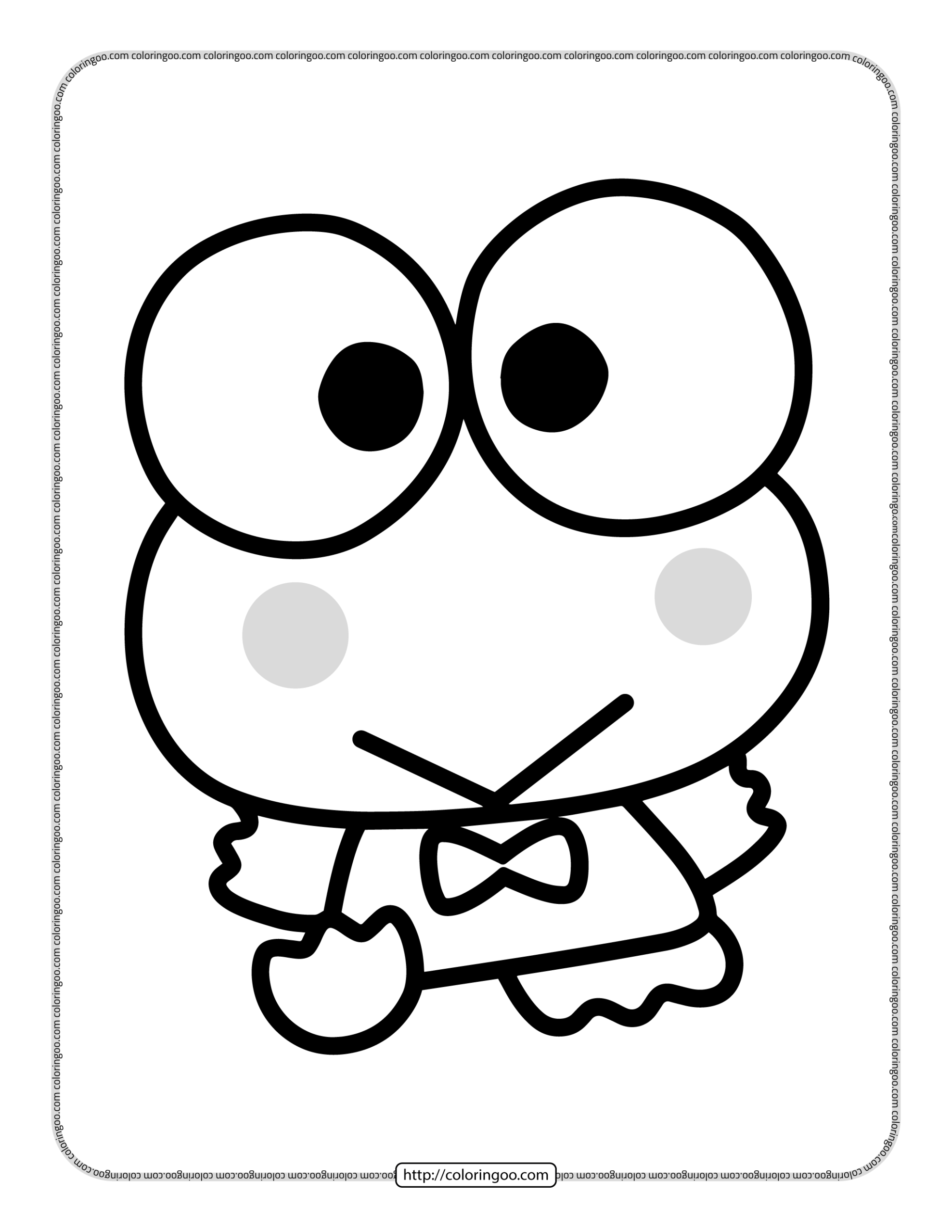 Hello Kitty Keroppi Coloring Page