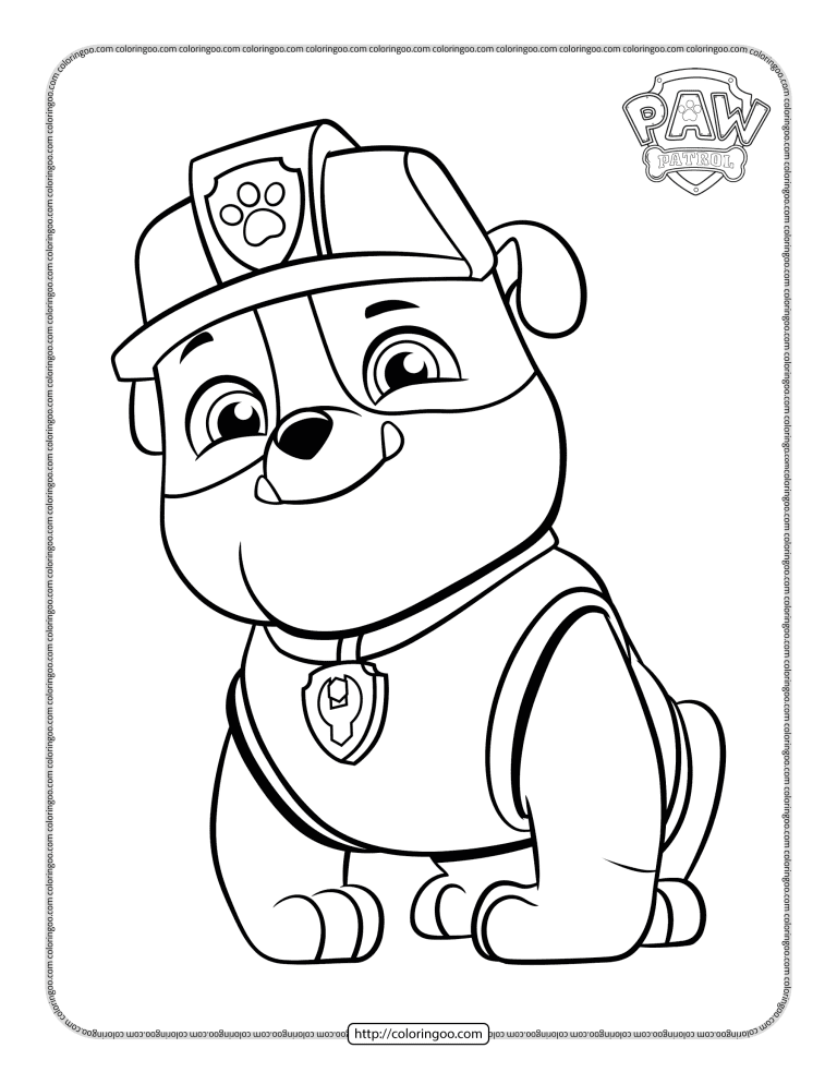 Paw Patrol Rubble Coloring Activities