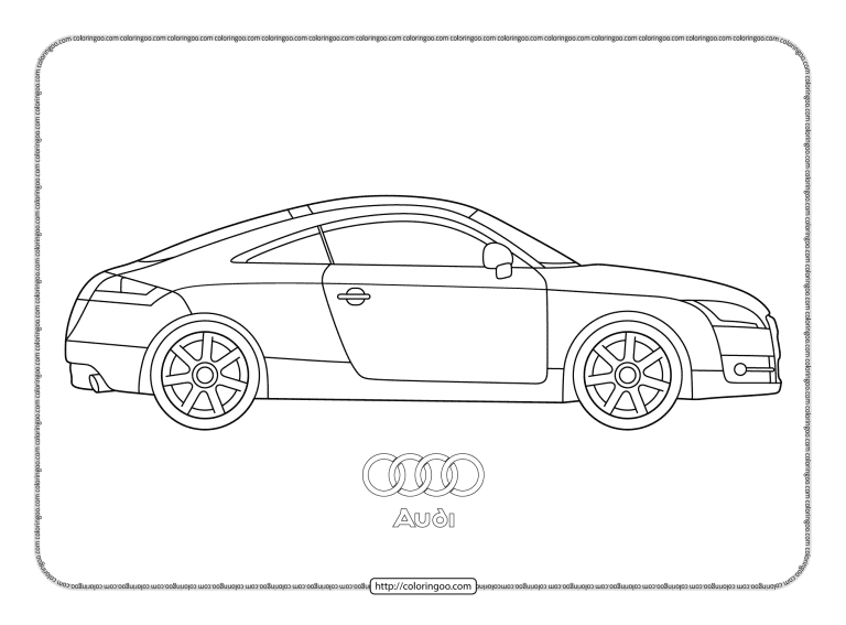 Printable Cars Audi TT Coloring Pages