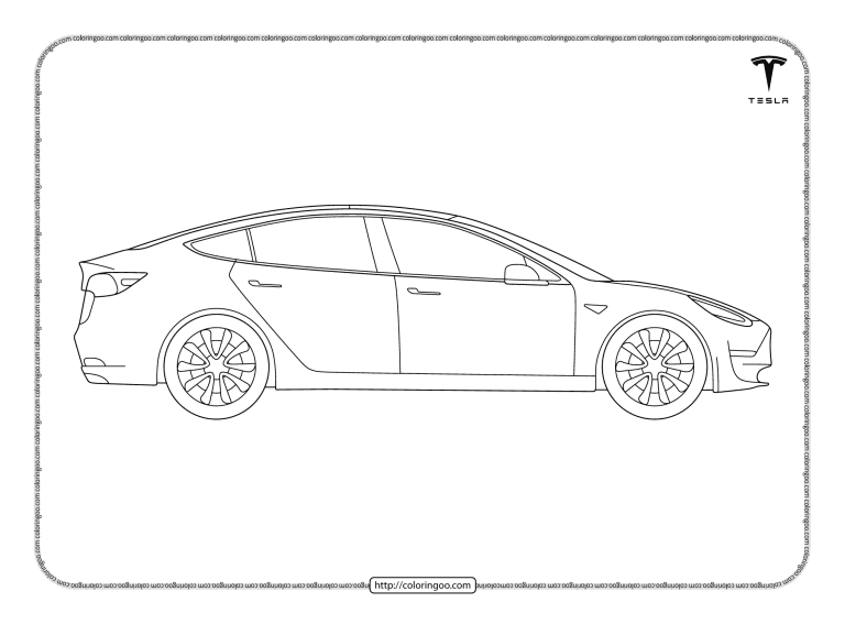 Printable Cars Tesla Cybertruck Coloring Pages