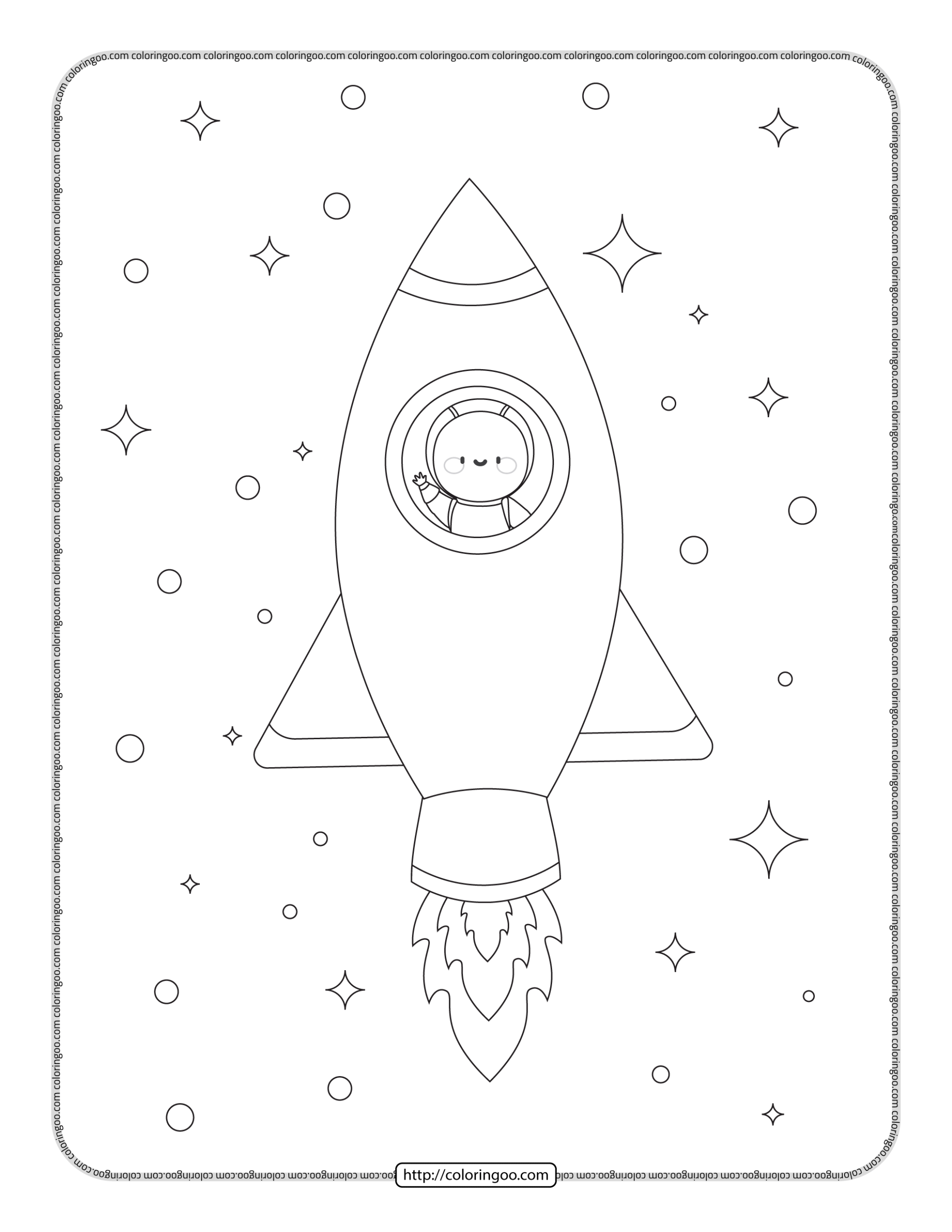 Rocket Coloring Sheet