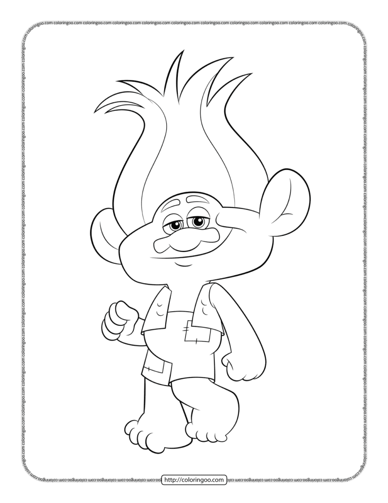 Free Printable Trolls Dj Suki Pdf Coloring Page